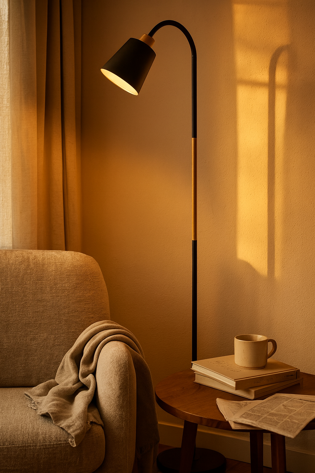 Floor Lamps Adjustable Wood Living Room | Task – Emery London