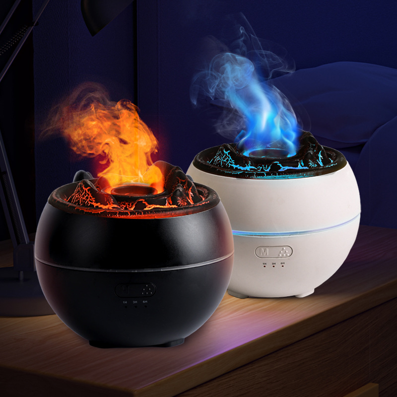 Round Aroma Diffuser with Flame Effect | Electric – Emery London